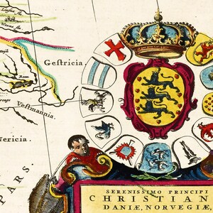 Old Map of Norway Europe 1665 - Art Print - Vintage Poster - Antique ...