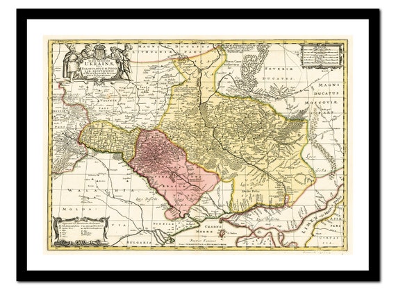 Old Map of Ukraine Europe 1705 Art Print Vintage Poster - Etsy