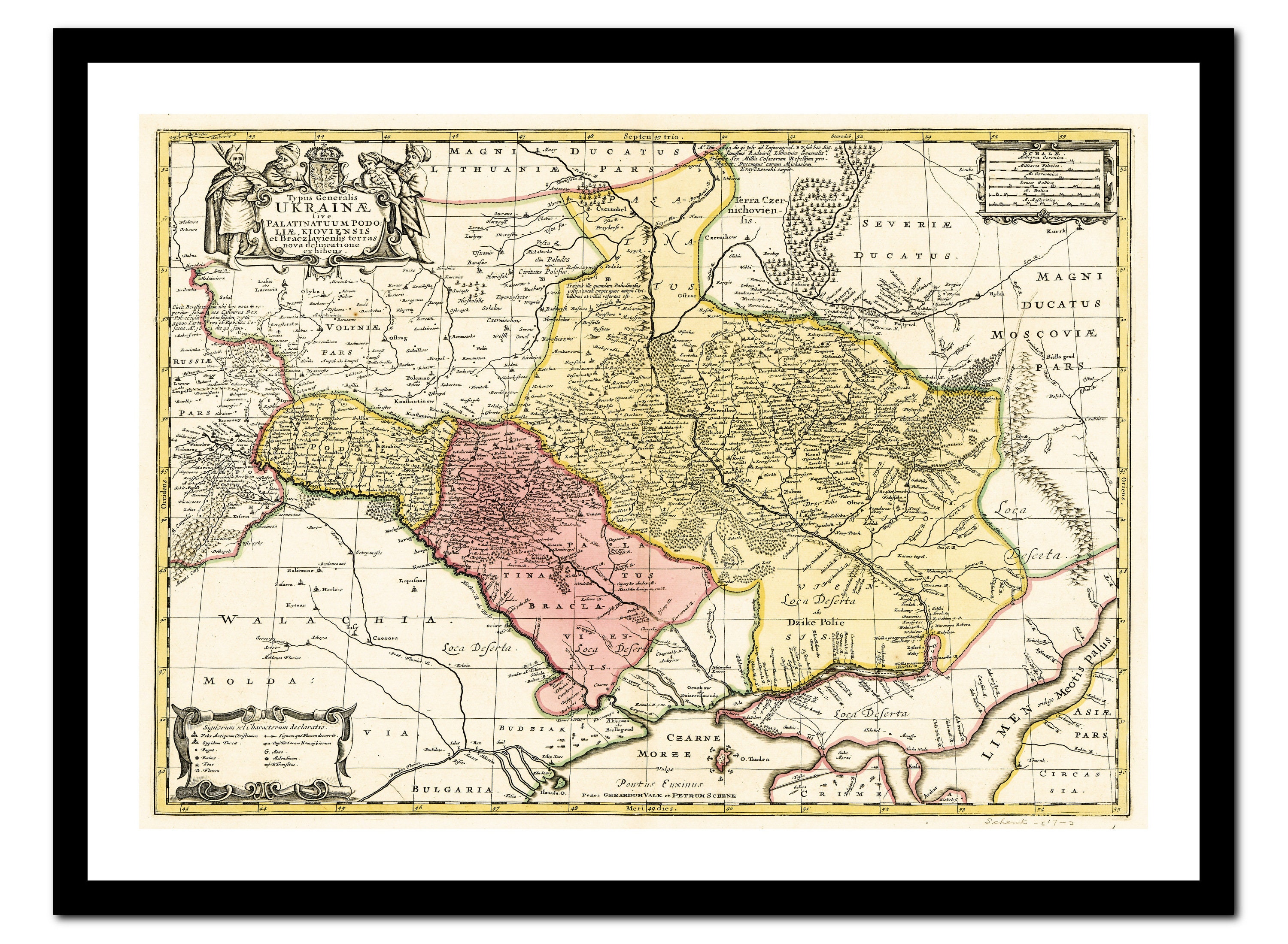 Old Map of Ukraine Europe 1705 - Art Print - Vintage Poster - Antique ...