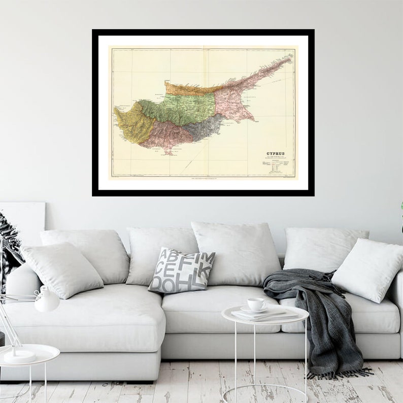 Old Map of Cyprus Europe 1901 - Art Print - Vintage Poster - Antique ...