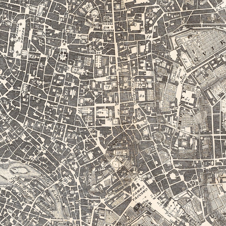 Old Map of Rome Italy Europe 1748 Art Print Vintage Poster - Etsy