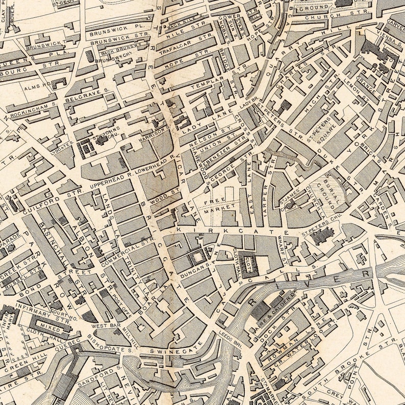 Old Map of Leeds England UK 1815 Art Print Vintage Poster - Etsy