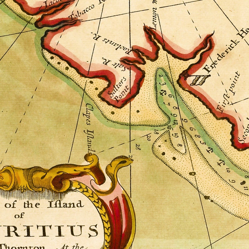 Old Map of Mauritius Africa 1702 Art Print Vintage Poster - Etsy