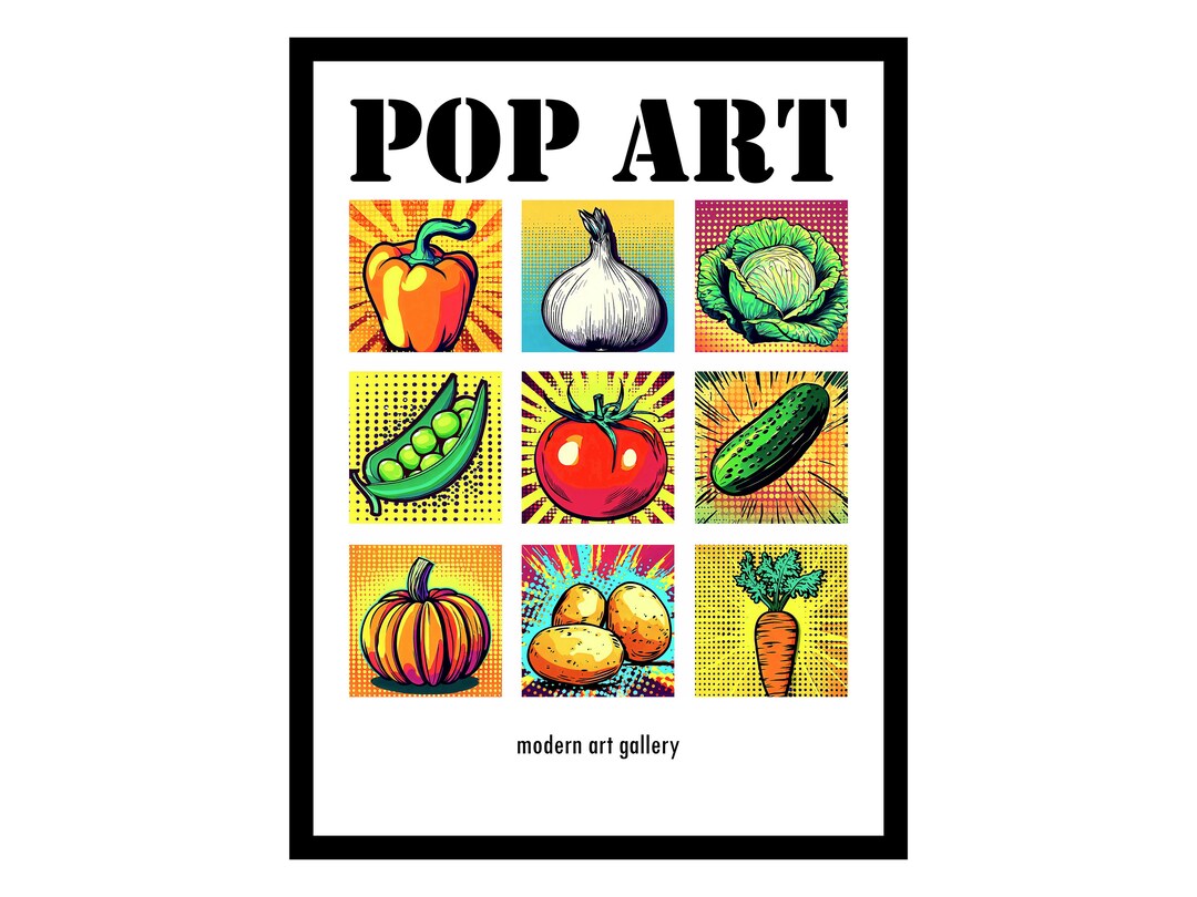 Colourful Art Print - Pop Art - LGBT Vegan Vegetables - Modern Abstract ...