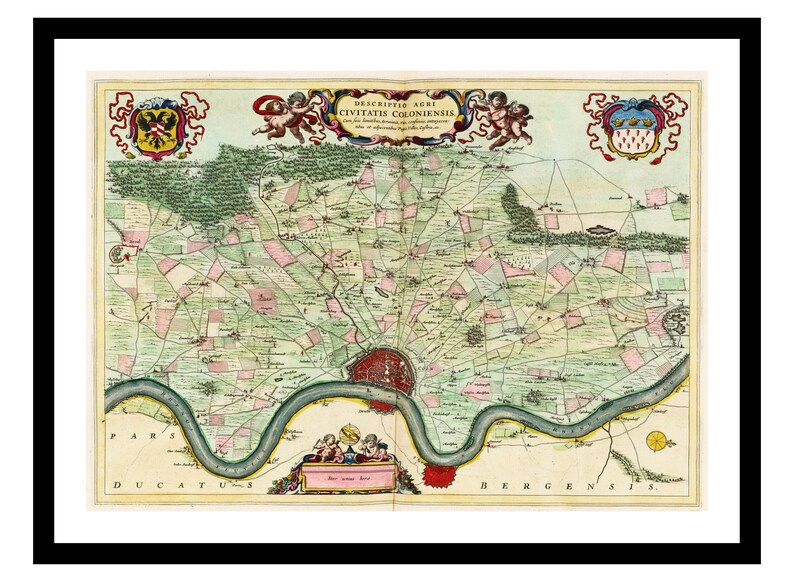 Old Map of Cologne Germany Europe 1665 - Art Print - Vintage Poster ...