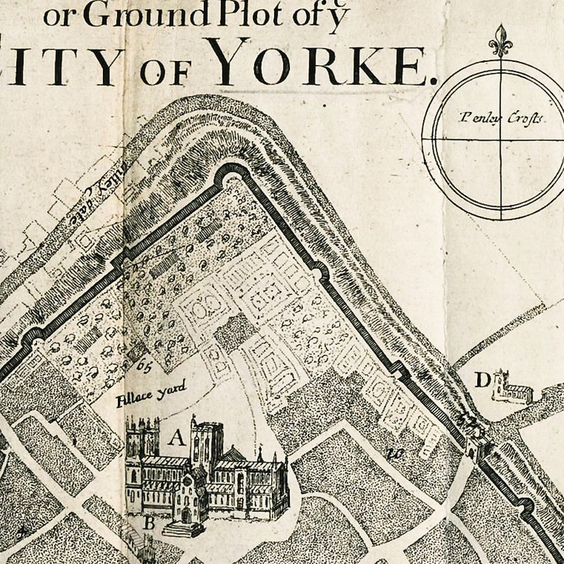 Old Map of York England UK Europe 1697 Art Print Vintage - Etsy
