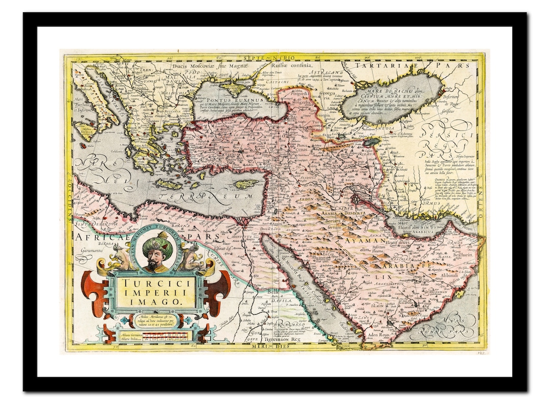 Old Map of Ottoman Empire Turkey Europe 1600 - Art Print - Vintage ...