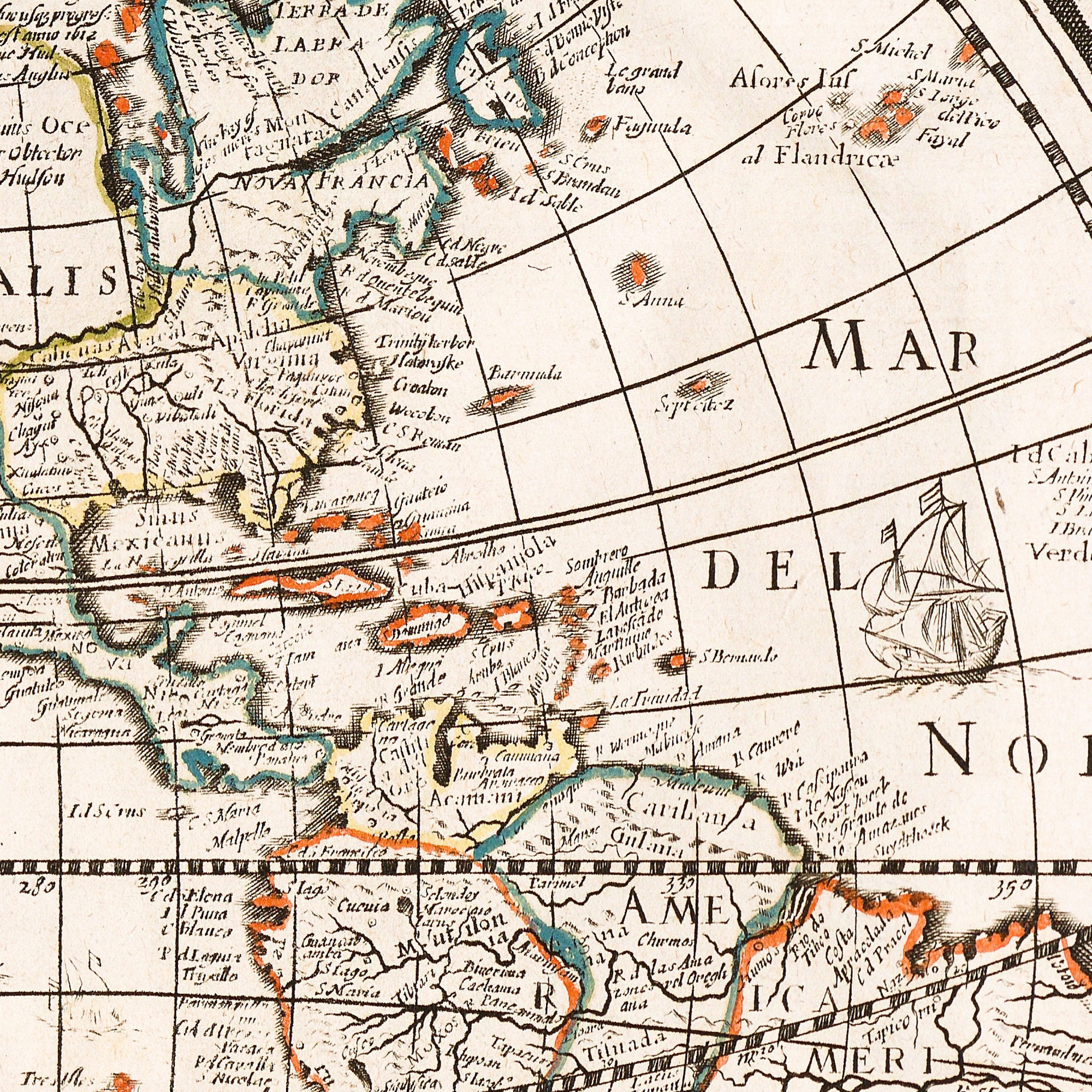 Old Map of World 1655 Art Print Vintage Poster Antique Old Picture ...