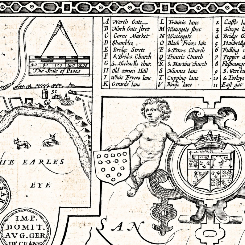 Old Map of Chester Cheshire England UK 1676 Art Print - Etsy