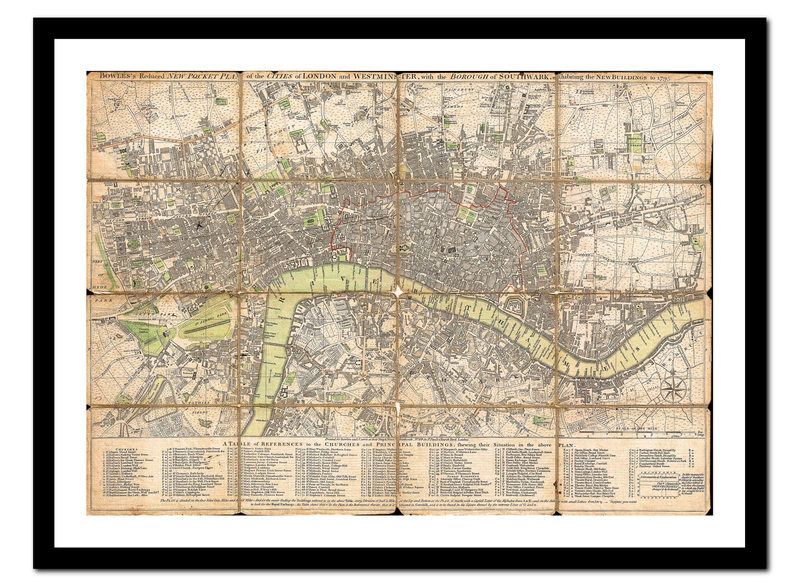 Old Map of London England UK Europe 1795 - Art Print - Vintage Poster ...