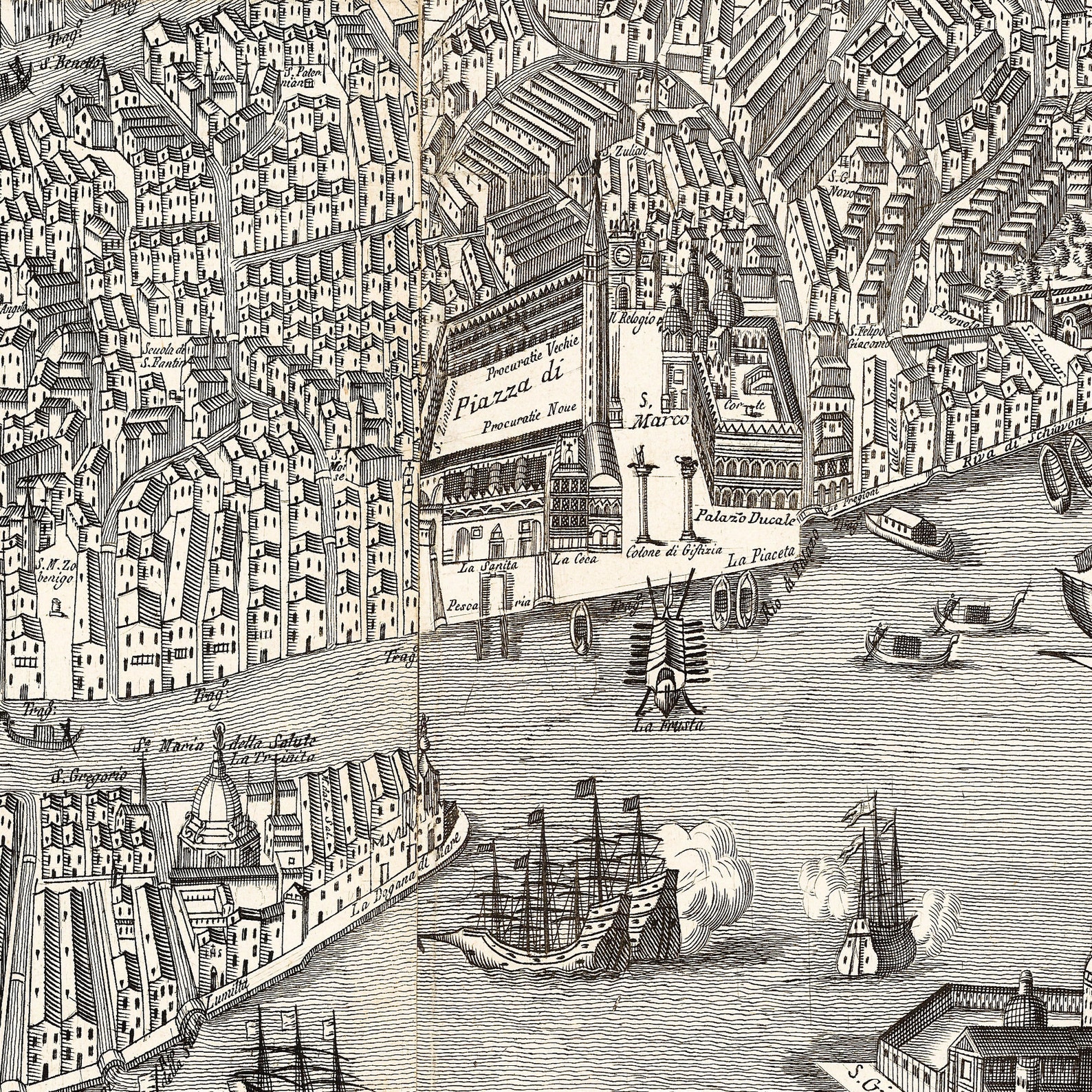 Old Map of Venice Italy Europe 1770 - Art Print - Vintage Poster ...