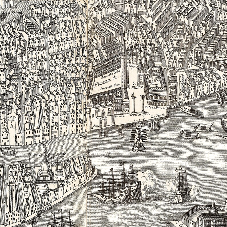 Old Map of Venice Italy Europe 1770 Art Print Vintage Poster Antique ...