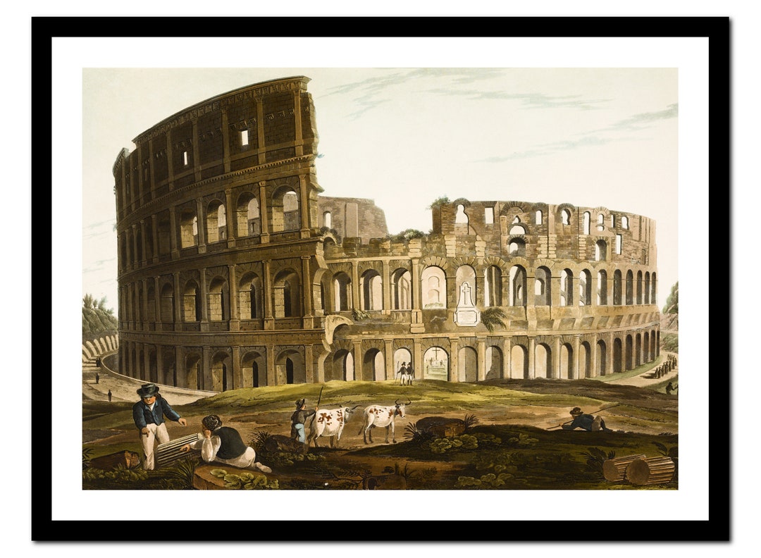 ROME Colosseum Architecture Art Print - City Travel - Vintage Poster ...