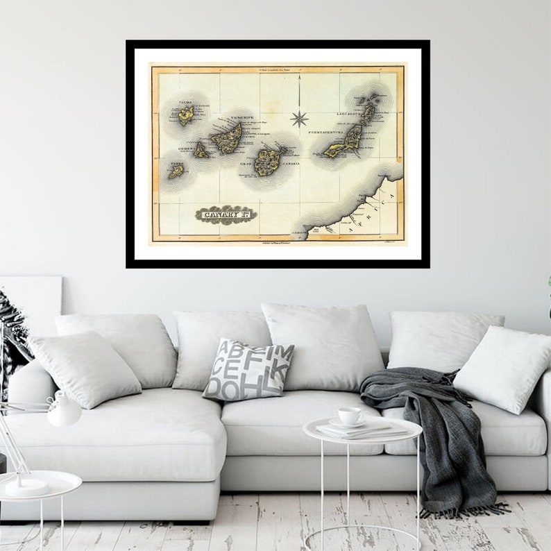 Old Map of Canary Islands Spain Europe 1823 Art Print - Etsy