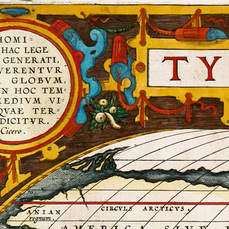 Old Map of World 1587 Art Print Vintage Poster Antique - Etsy