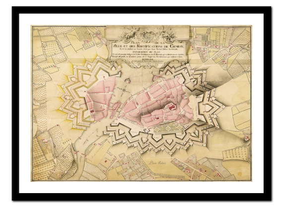 Old Map of Geneva Switzerland Europe 1735 Art Print - Etsy