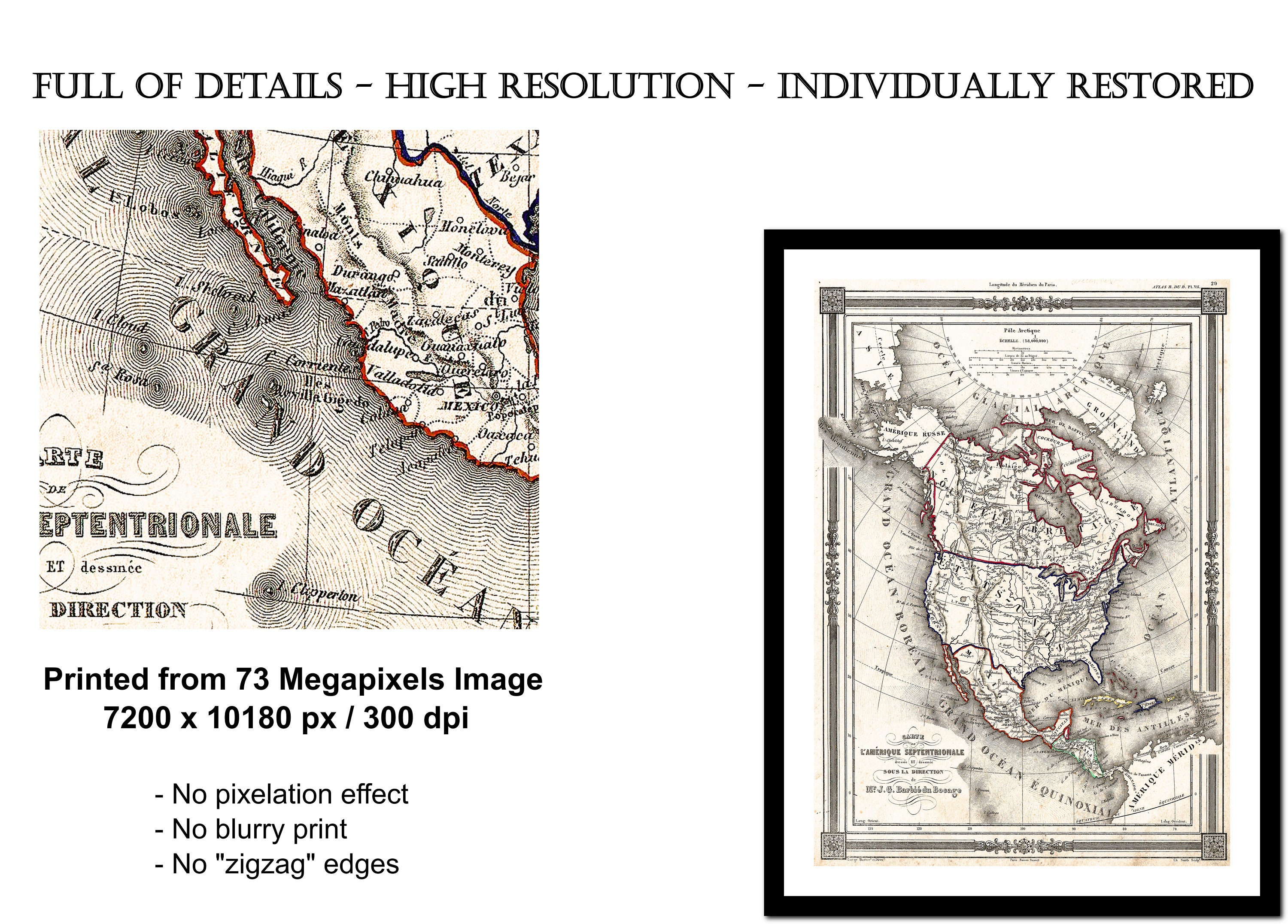 Old Map of North America 1852 Art Print Vintage Poster - Etsy