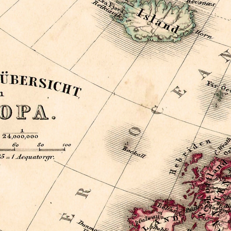 Old Map of Europe 1862 - Art Print - Vintage Poster - Antique Old ...