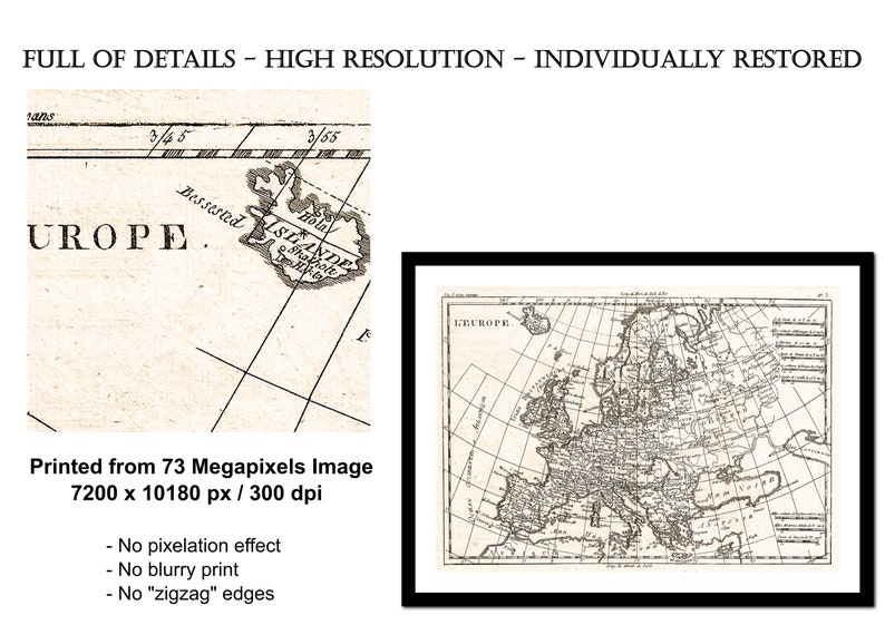 Old Map of Europe 1780 Art Print Vintage Poster Antique - Etsy