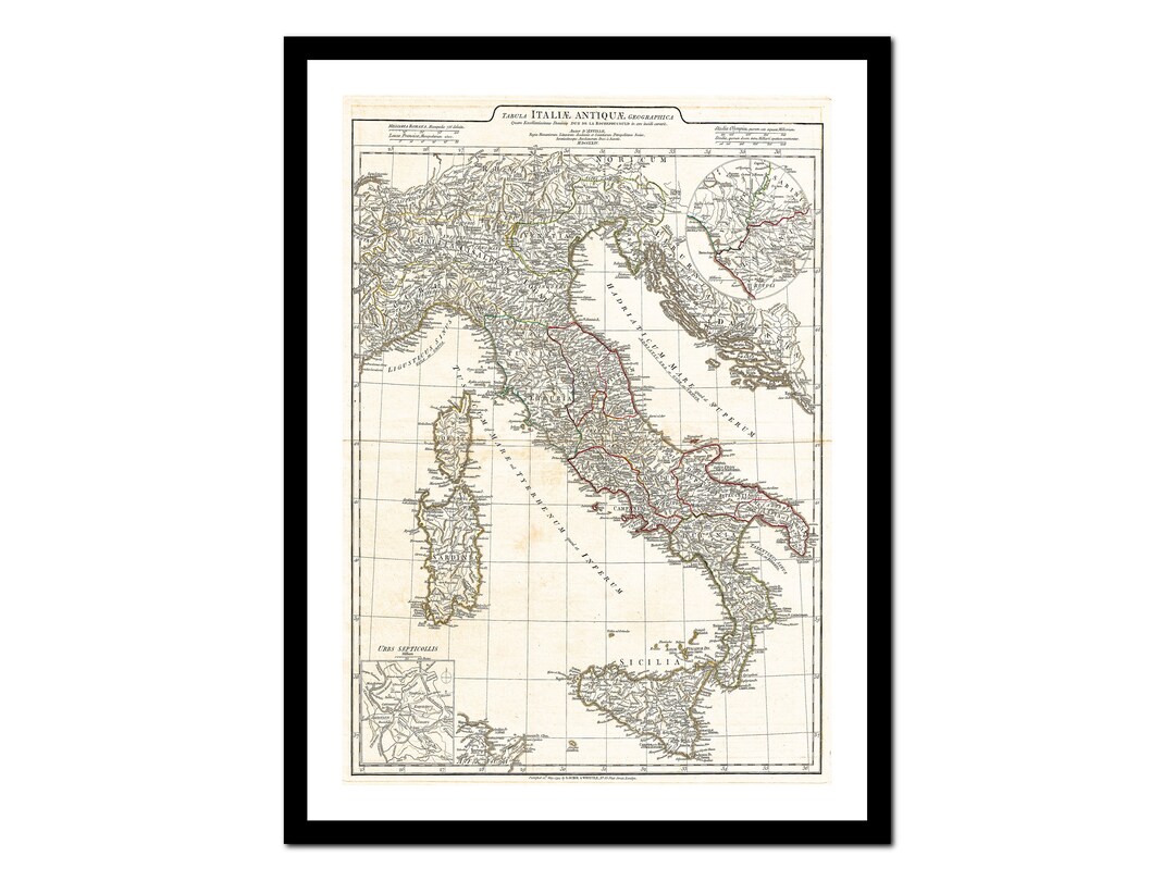 Old Map of Italy Europe 1764 - Art Print - Vintage Poster - Antique Old ...