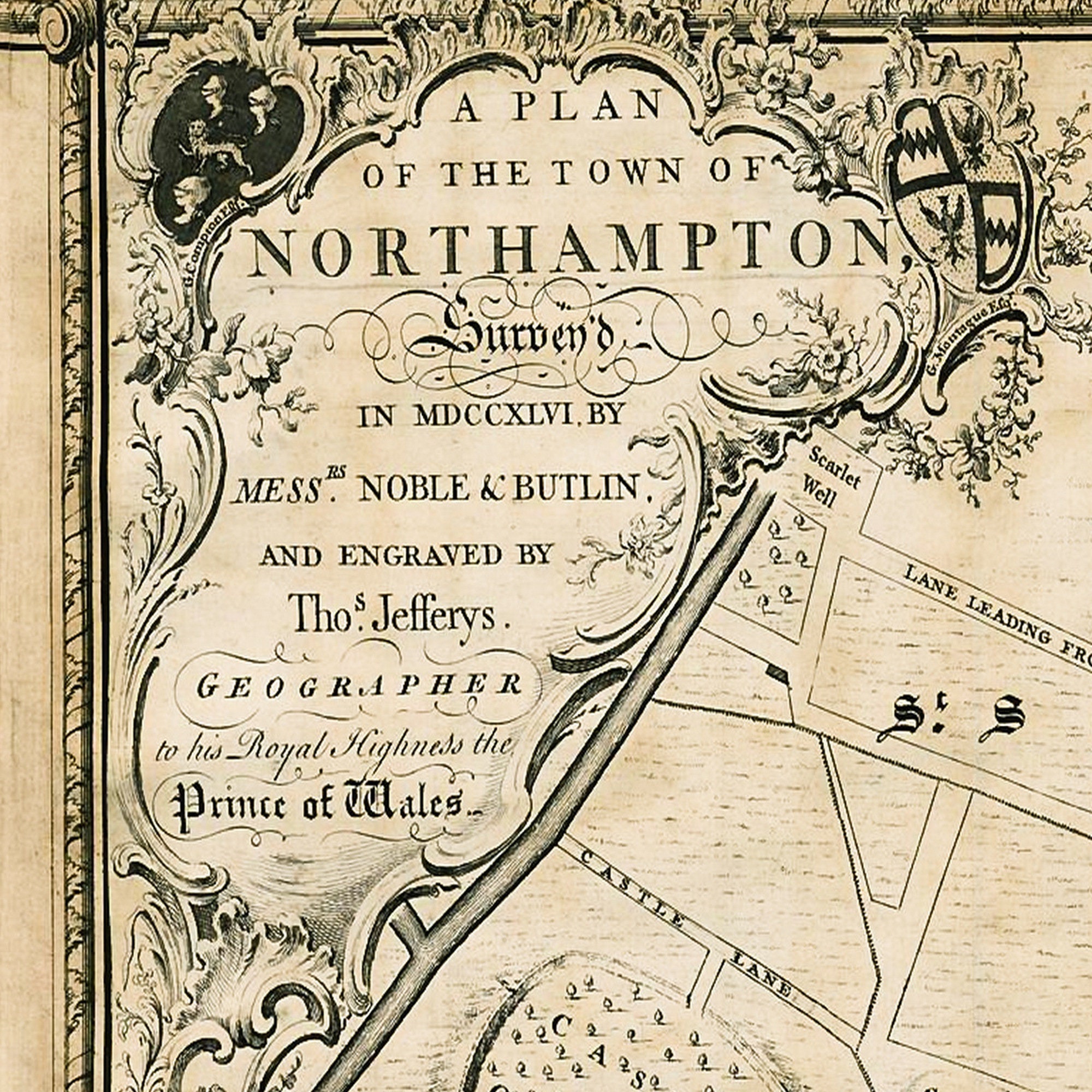 Old Map of Northampton England UK Europe 1746 Art Print - Etsy