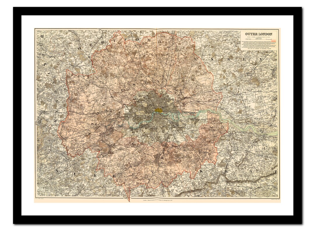 Old Map of London England UK Europe 1901 - Art Print - Vintage Poster ...
