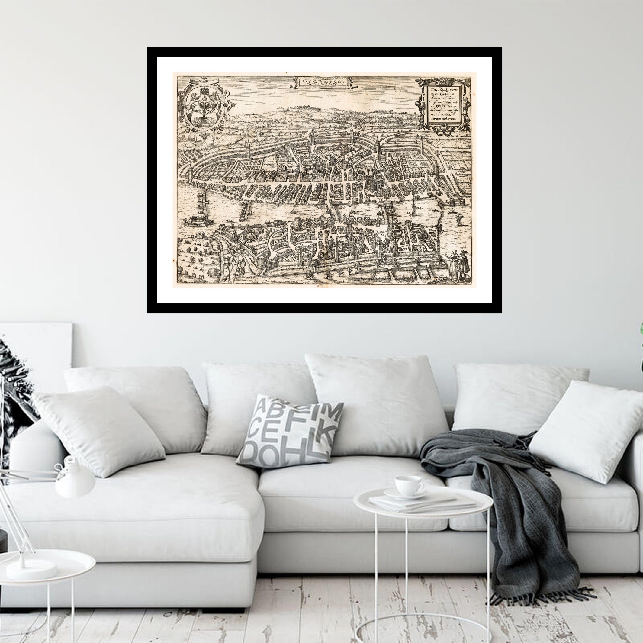 Old Map of Zurich Switzerland Europe 1581 Art Print - Etsy