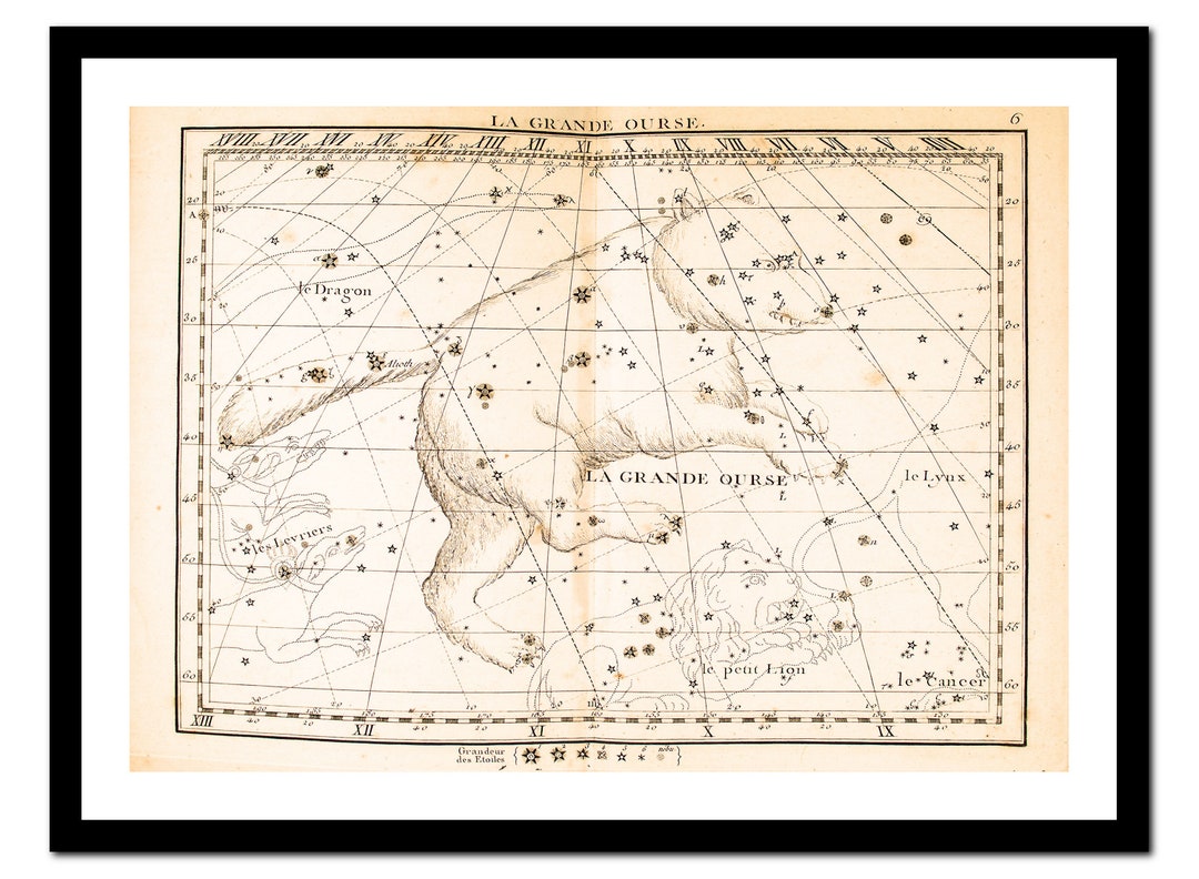 Old Map of Great Bear 1795 - Astronomy Art Print - Vintage Poster ...