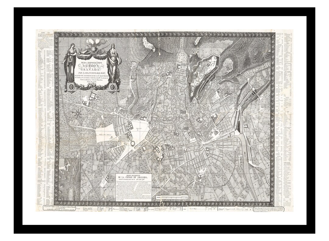 Old Map of Granada Spain Europe 1831 - Art Print - Vintage Poster ...