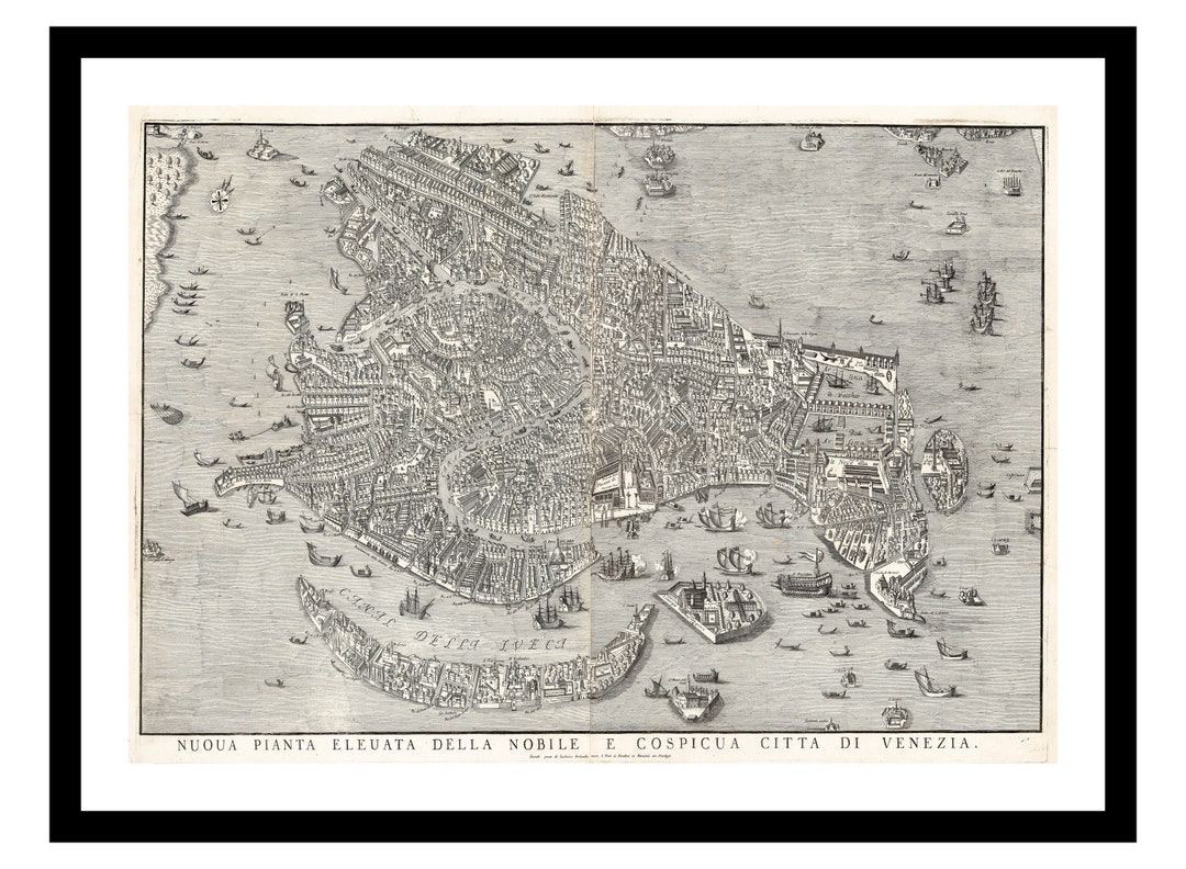 Old Map of Venice Italy Europe 1770 - Art Print - Vintage Poster ...