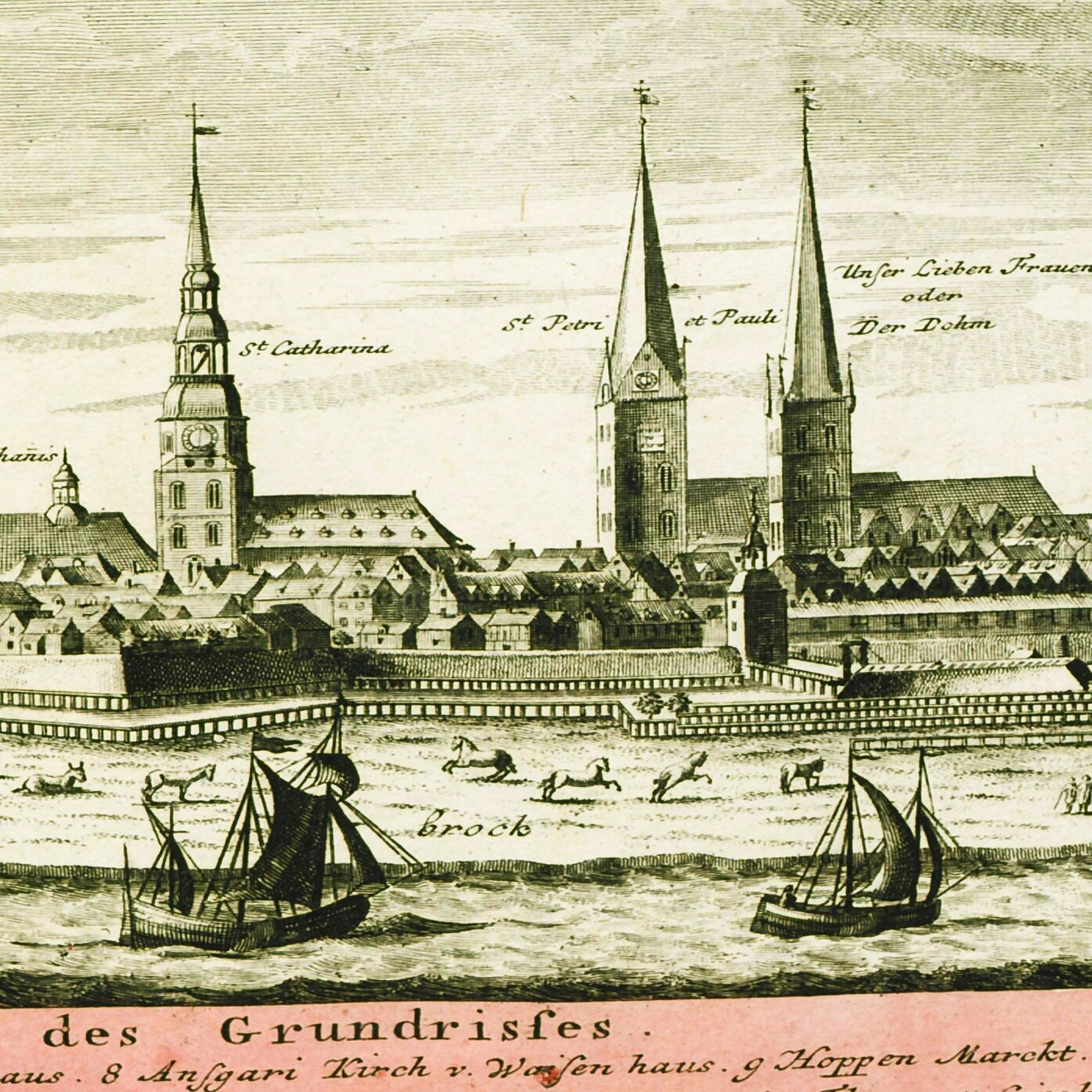 Old Map of Hamburg Germany Europe 1730 Art Print Vintage Poster Antique ...