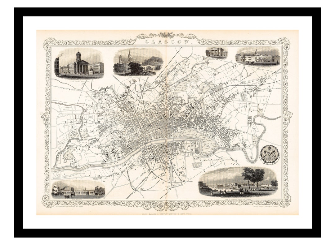 Old Map of Glasgow Scotland UK 1815 - Art Print - Vintage Poster ...