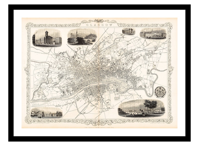 Old Map of Glasgow Scotland UK 1815 Art Print Vintage Poster Antique ...
