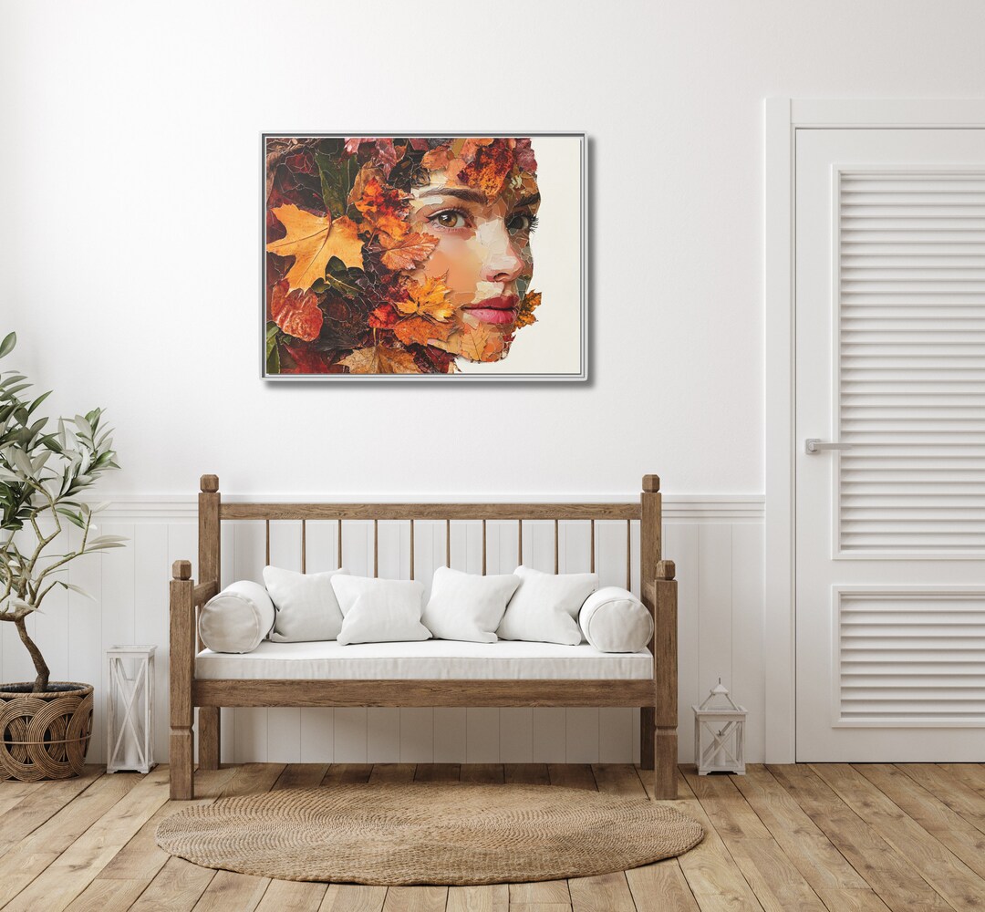 Fall Art | Modern Art | Lady Autumn Framed Matte Canvas | Framed Art ...