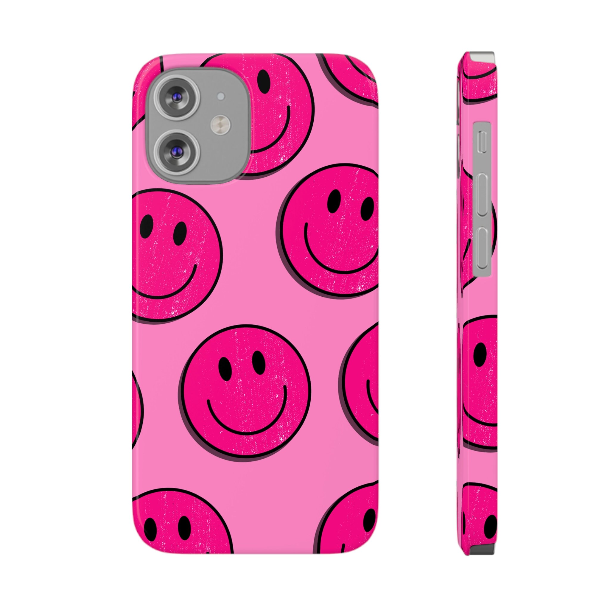 Preppy Smiley Face iPhone Case in Pink - Etsy
