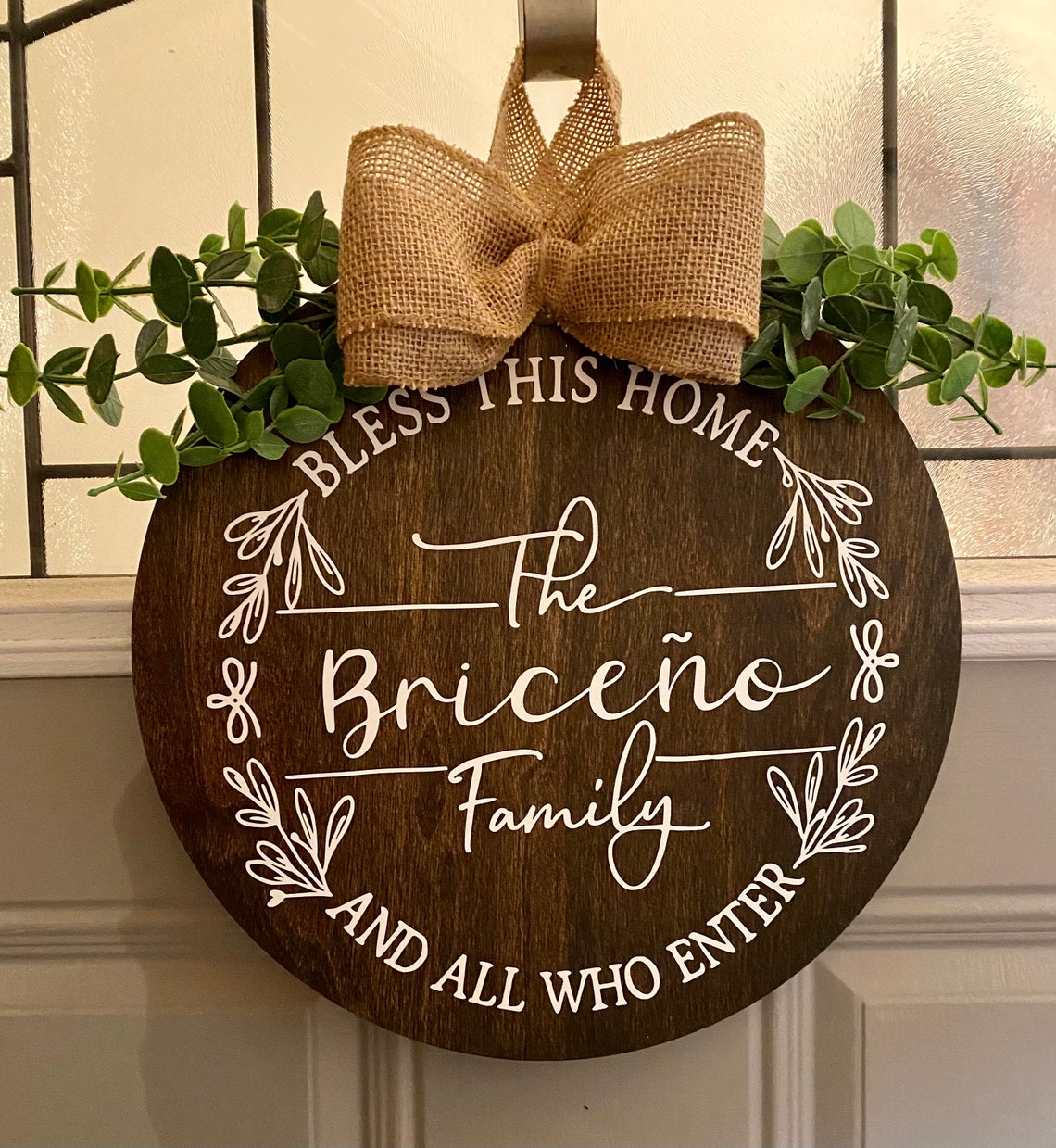 Front Door Round Wood Sign - Etsy