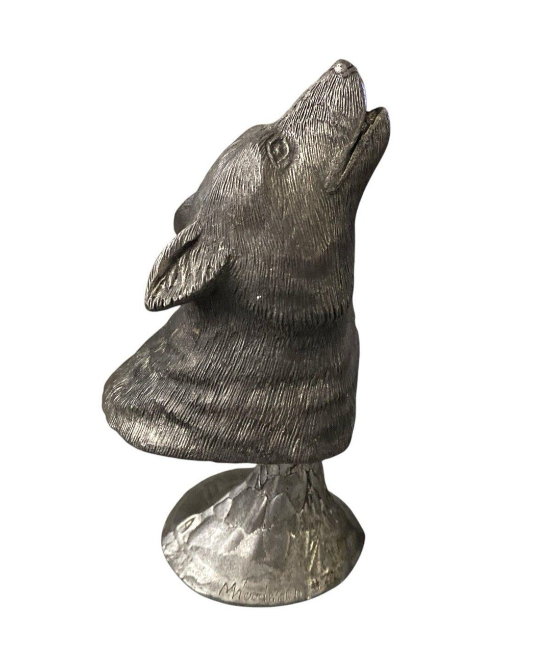 Vintage Pewter Wolf Figurine Signed M. Woodward #27 - Etsy