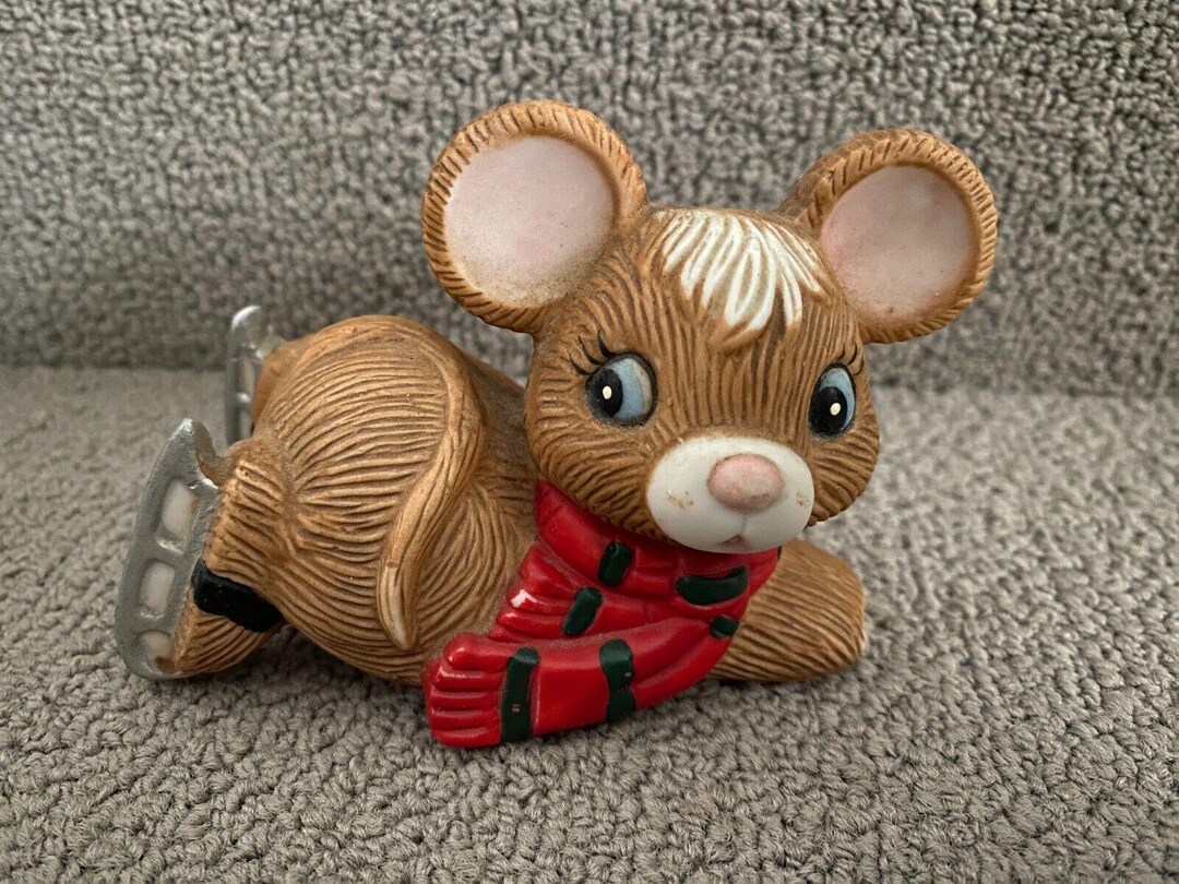 Homco Ice Skating Mouse 5113 Christmas Holiday Winter Decor - Etsy
