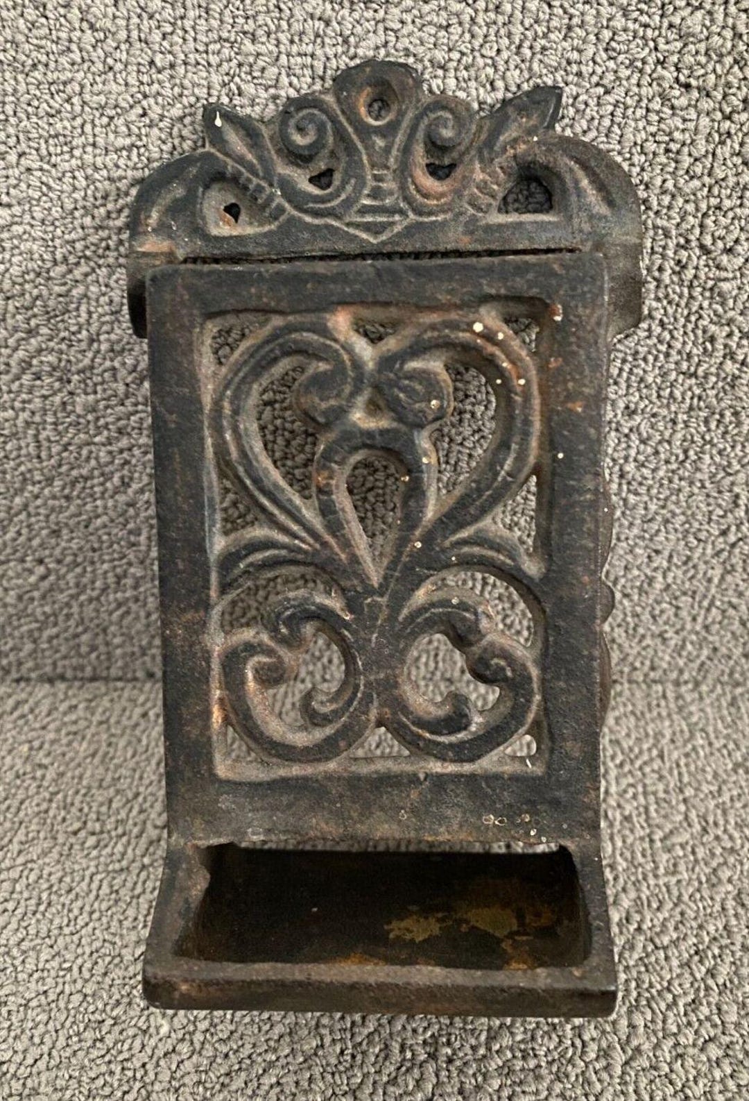 Antique Cast Iron Match Dispenser Wall Mount Match Box Holder Rustic - Etsy