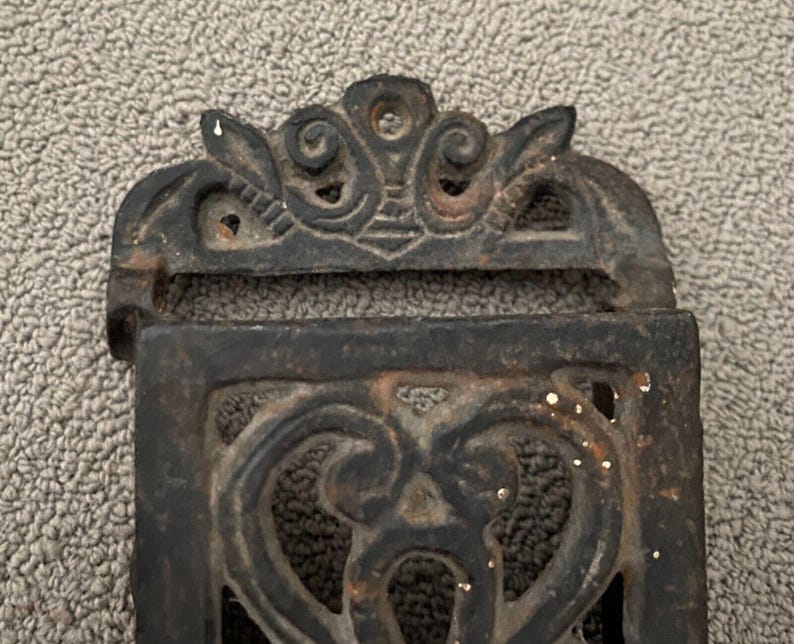 Antique Cast Iron Match Dispenser Wall Mount Match Box Holder Rustic - Etsy