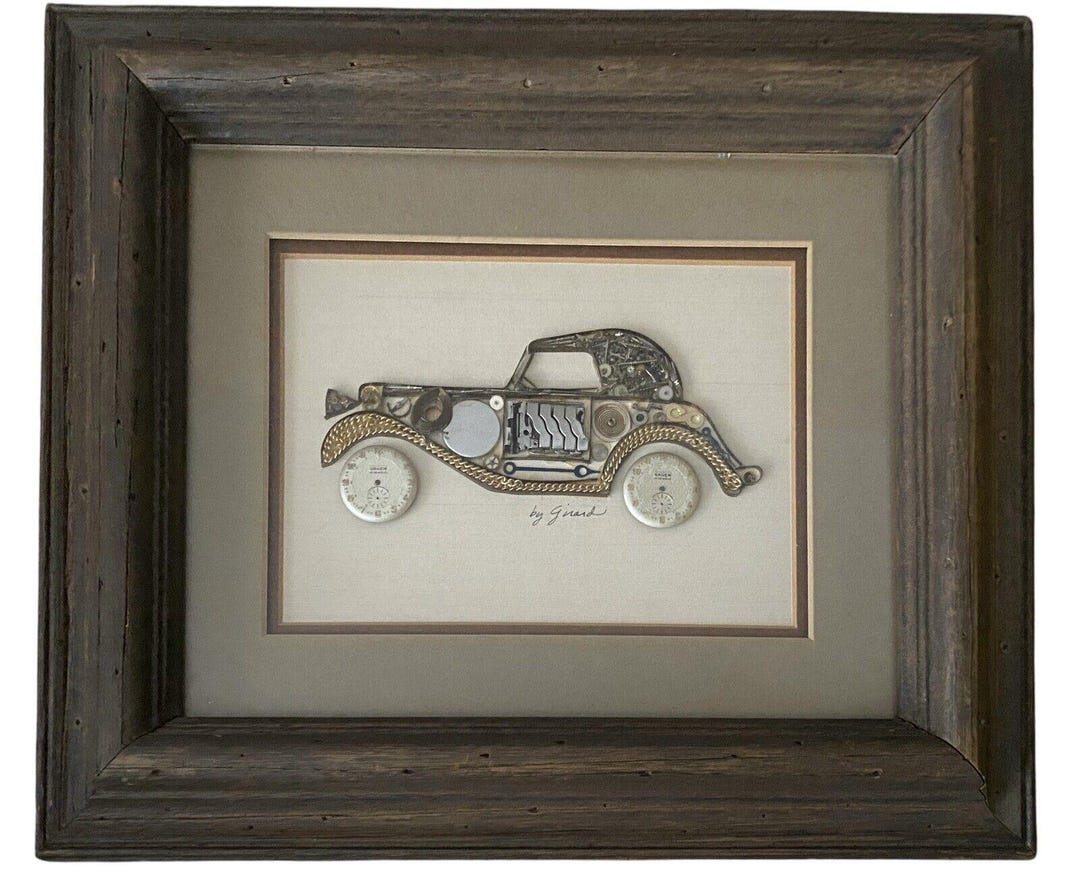 Steampunk Car Vintage Girard Watch Parts Art Collage - Etsy