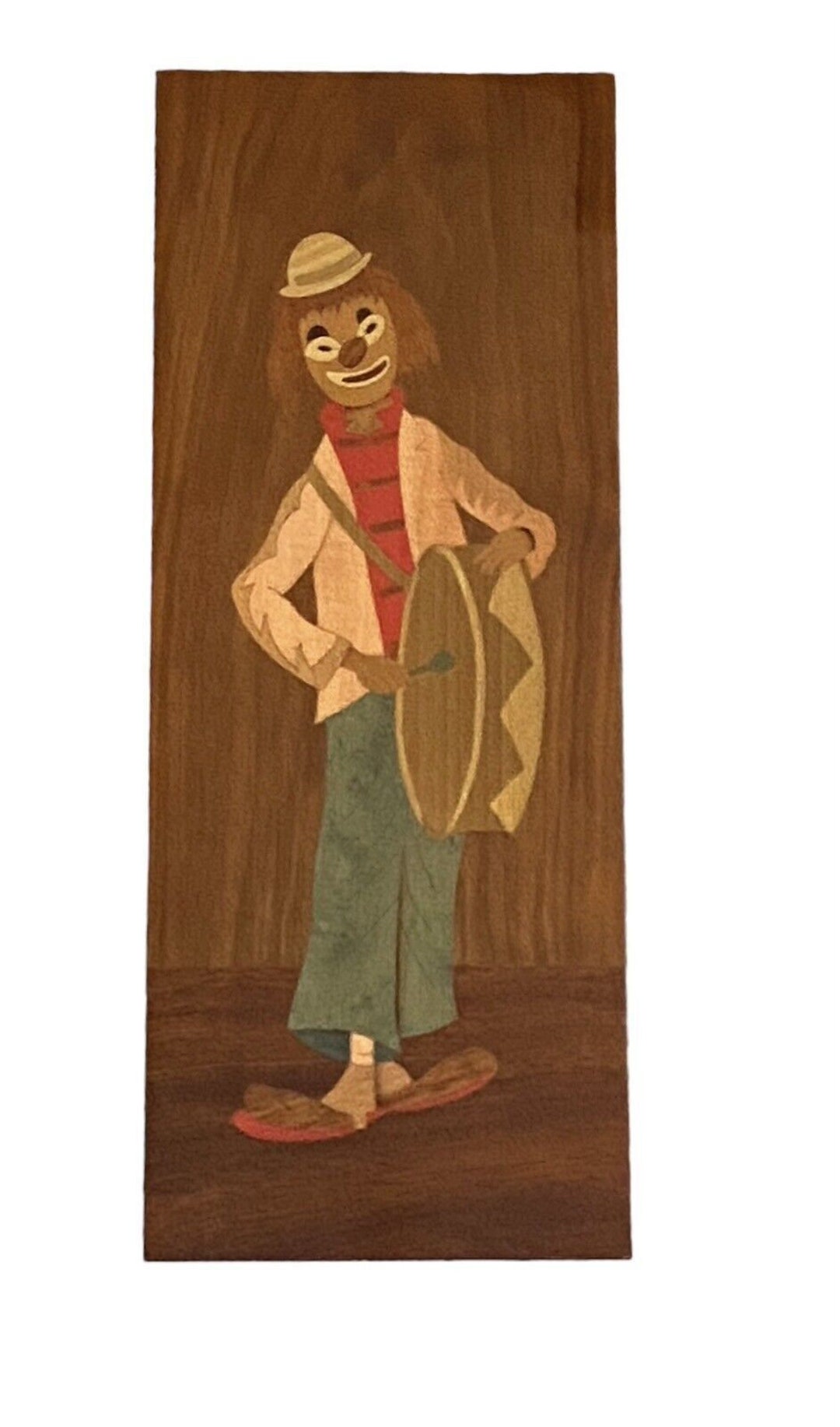 Vintage Marquetry Wood Inlay Clown Wall Art Plaque Italy 16x6.5 - Etsy