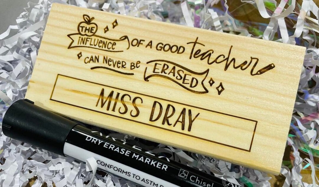 Personalized Teacher Eraser the Influence of a Good Teacher - Etsy