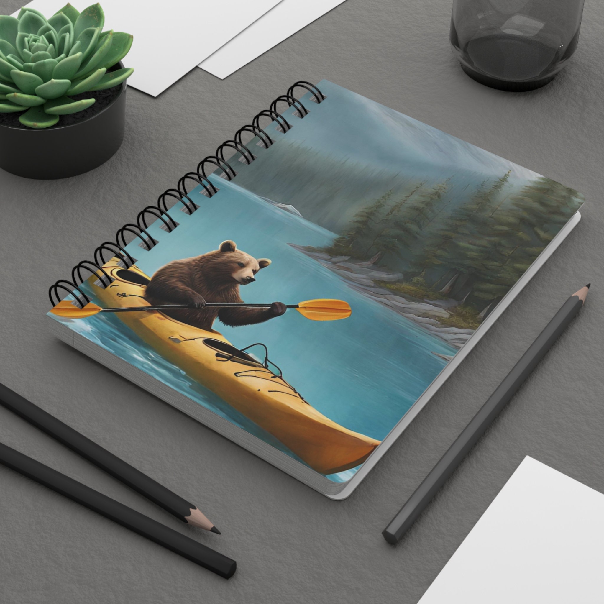 Adventure Bear - Spiral Bound Journal, Wilderness Notebook, Kayak Bear ...