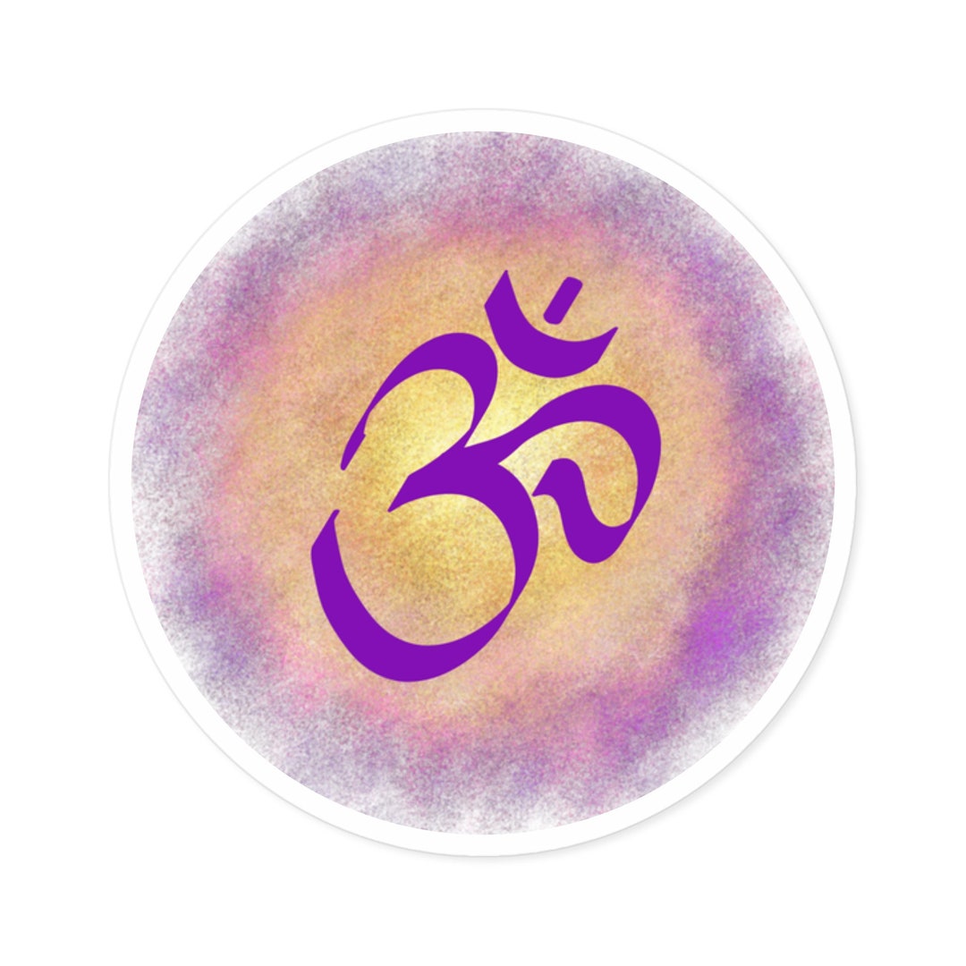Om Symbol ~ Round Sticker, Indoor Outdoor Sticker, Kiss Cut Sticker ...