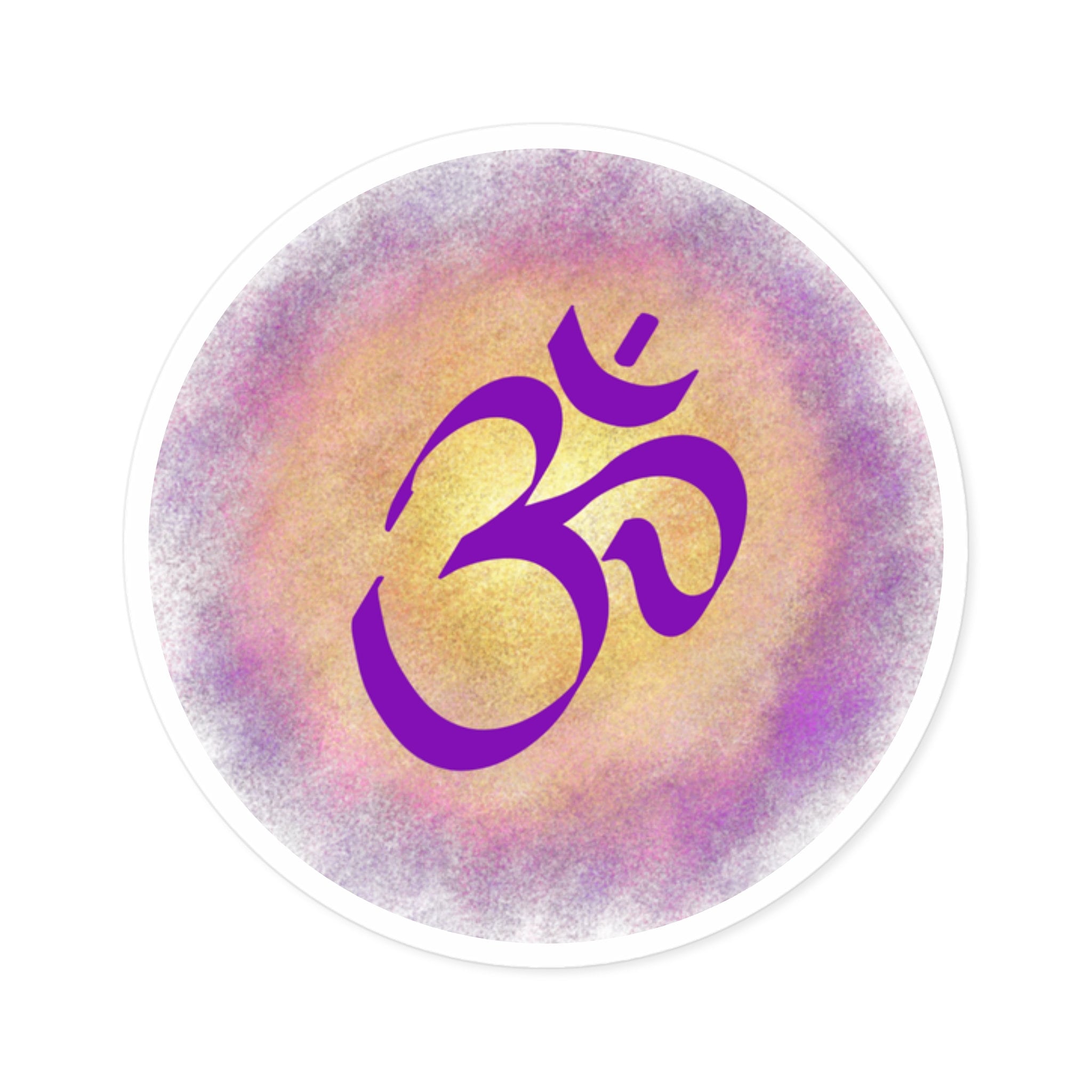 Om Symbol ~ Round Sticker, Indoor Outdoor Sticker, Kiss Cut Sticker ...