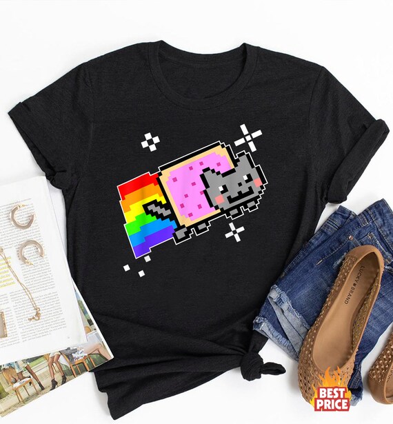 Nyan Cat T-Shirt Cute Cat Meme shirt | Etsy
