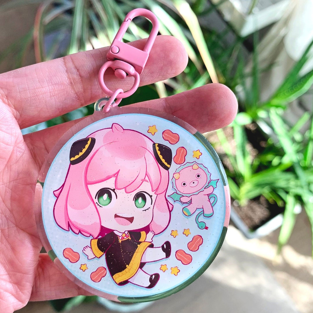Pink Hair Girl Spy Anime Cute Kawaii Anime Girl Acrylic Keychain, Anime ...