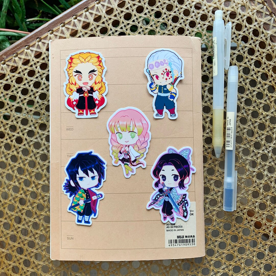 Chibi Anime Swordsman Vinyl Sticker | Anime Art Sticker Flakes for ...