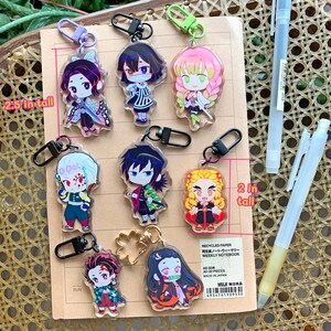 Chibi Anime Swordsman Keychains | Double Sided Anime Acrylic Charms - Etsy